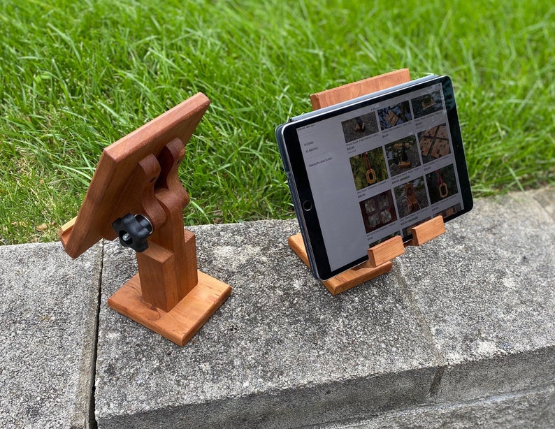 Adjustable Wood Tablet Stand Handmade From Fallen Cherry Wood - Etsy