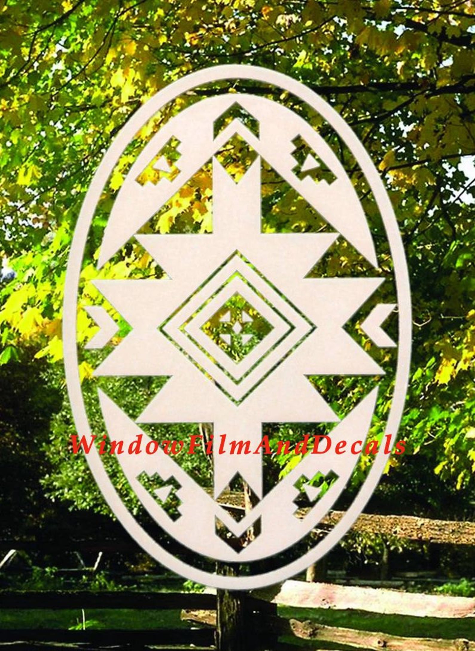 Native Oval Static Cling Window Decal 10.5 X 16 - Etsy