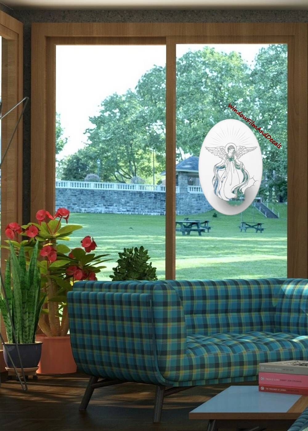 Angel Oval Static Cling Window Decal 15 x 23 | Etsy