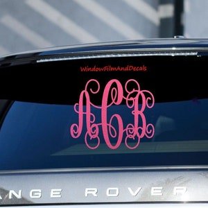 Glittery Custom Monogram Car Window Decal Script Vine Personalized ...