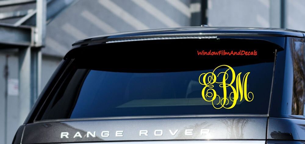 Custom Monogram Car Window Decal Vine Font Personalized - Etsy