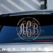 Glittery Custom Circle Monogram Car Window Decal Vine Personalized ...