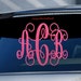 Glittery Custom Monogram Car Window Decal Script Vine Personalized ...