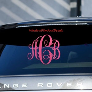 Glittery Custom Monogram Car Window Decal Vine Personalized Initials ...