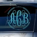 Glittery Custom Circle Monogram Car Window Decal Vine Personalized ...