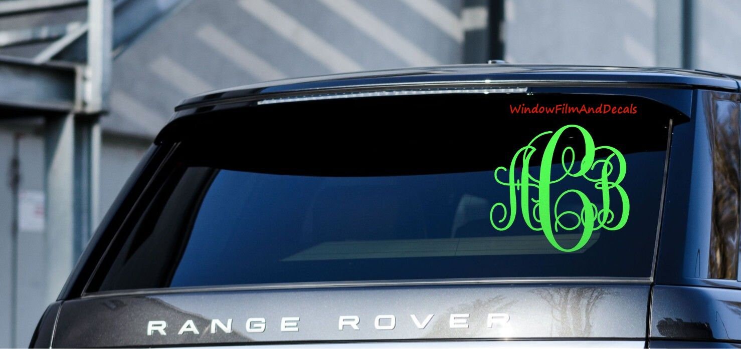 Glittery Custom Monogram Car Window Decal Vine Personalized - Etsy