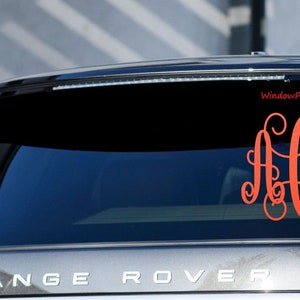Glittery Custom Monogram Car Window Decal Script Vine Personalized ...
