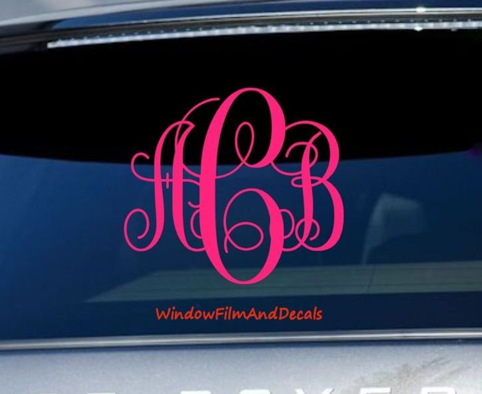 Custom Monogram Car Window Decal - Vine Font - Personalized Initials ...