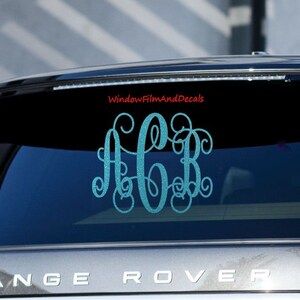 Glittery Custom Monogram Car Window Decal Script Vine Personalized ...