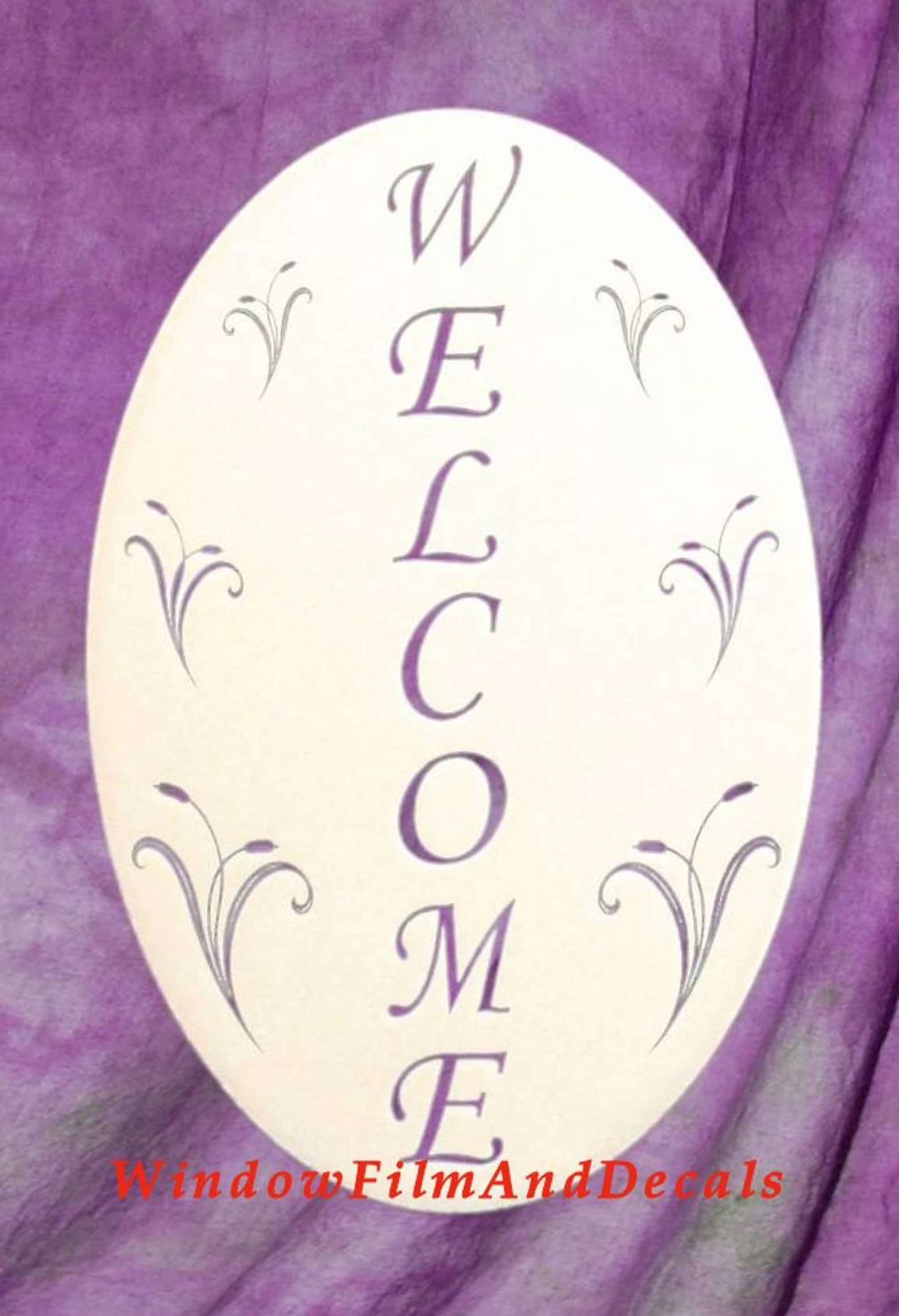 Welcome Sign Oval Static Cling Window Decal 8 X 12 - Etsy