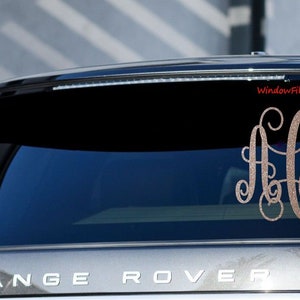 Glittery Custom Monogram Car Window Decal Script Vine Personalized ...