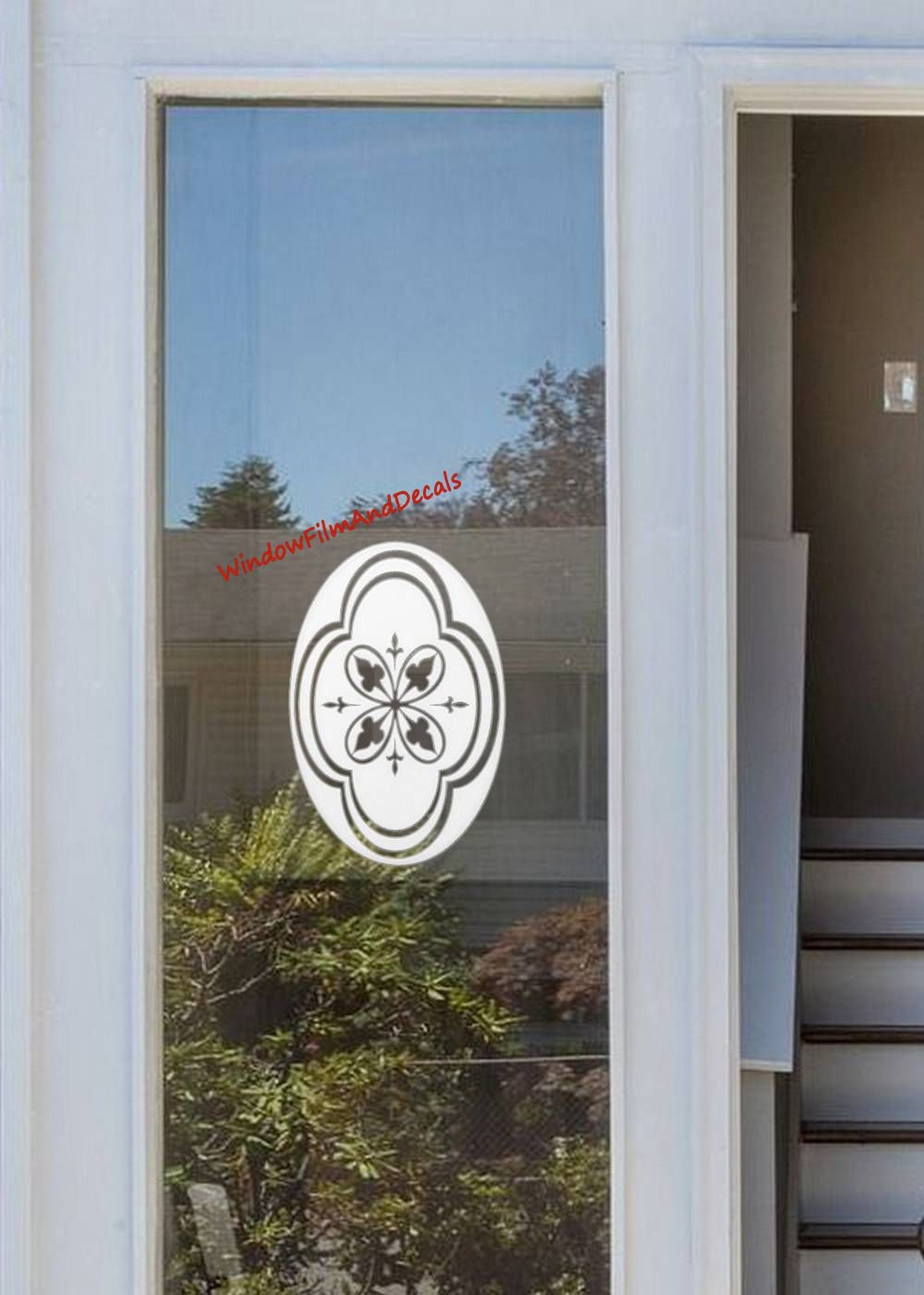 Decorative Oval Static Cling Window Decal 8" X 12" - White W/clear ...