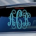 Glittery Custom Monogram Car Window Decal Script Vine Personalized ...