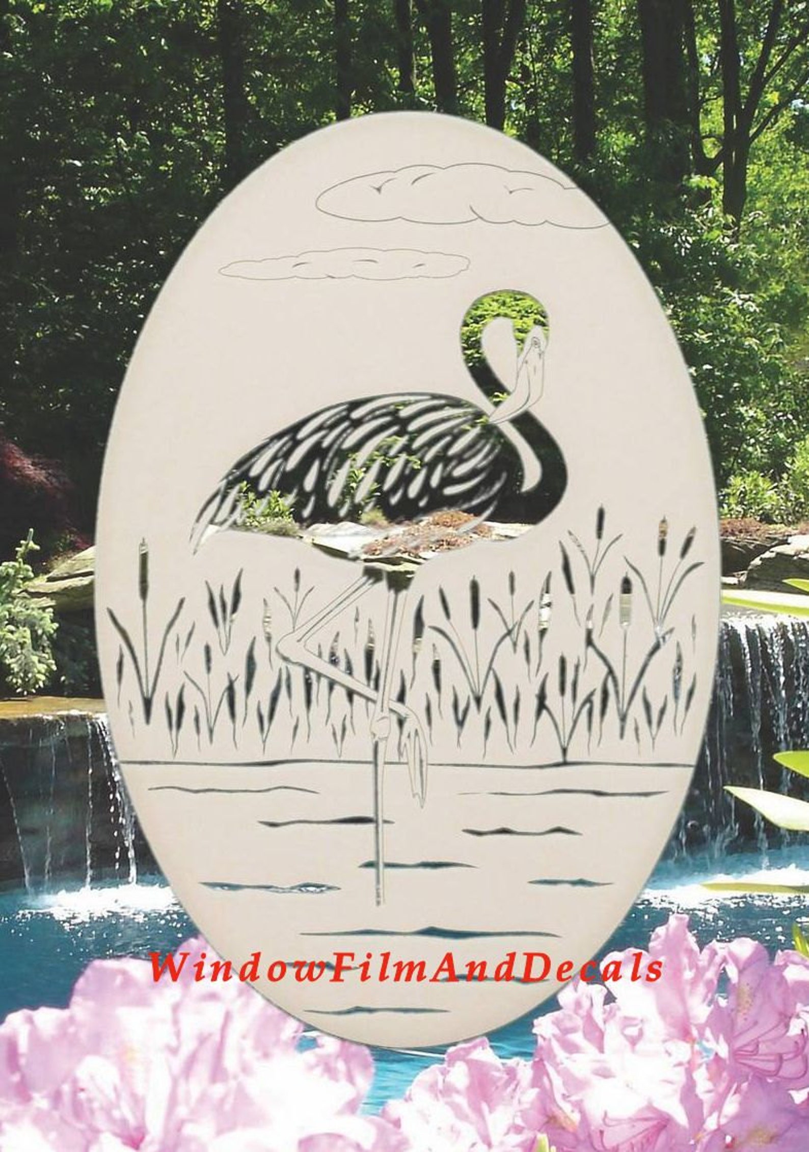 Flamingo Left Oval Static Cling Window Decal 8 X - Etsy