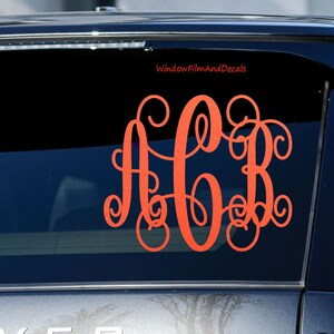 Glittery Custom Monogram Car Window Decal Script Vine Personalized ...