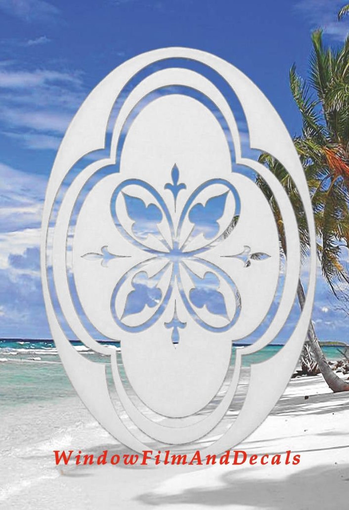 Decorative Oval Static Cling Window Decal 10.5 X | Etsy