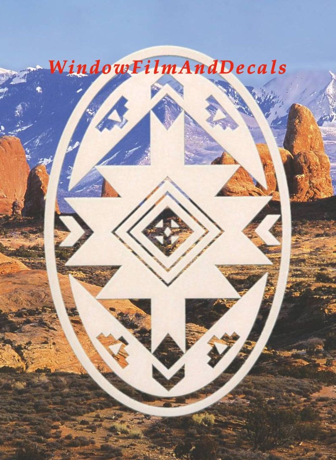 Native Oval Static Cling Window Decal 8" X 12" - White W/clear Design ...
