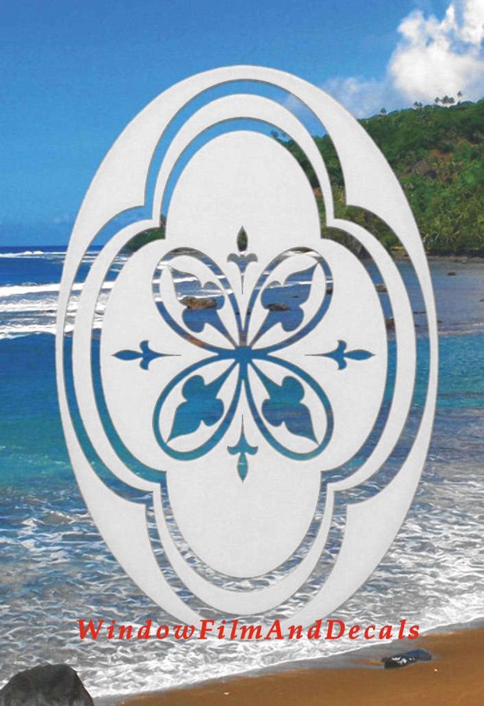 Decorative Oval Static Cling Window Decal 15 X 23 - Etsy