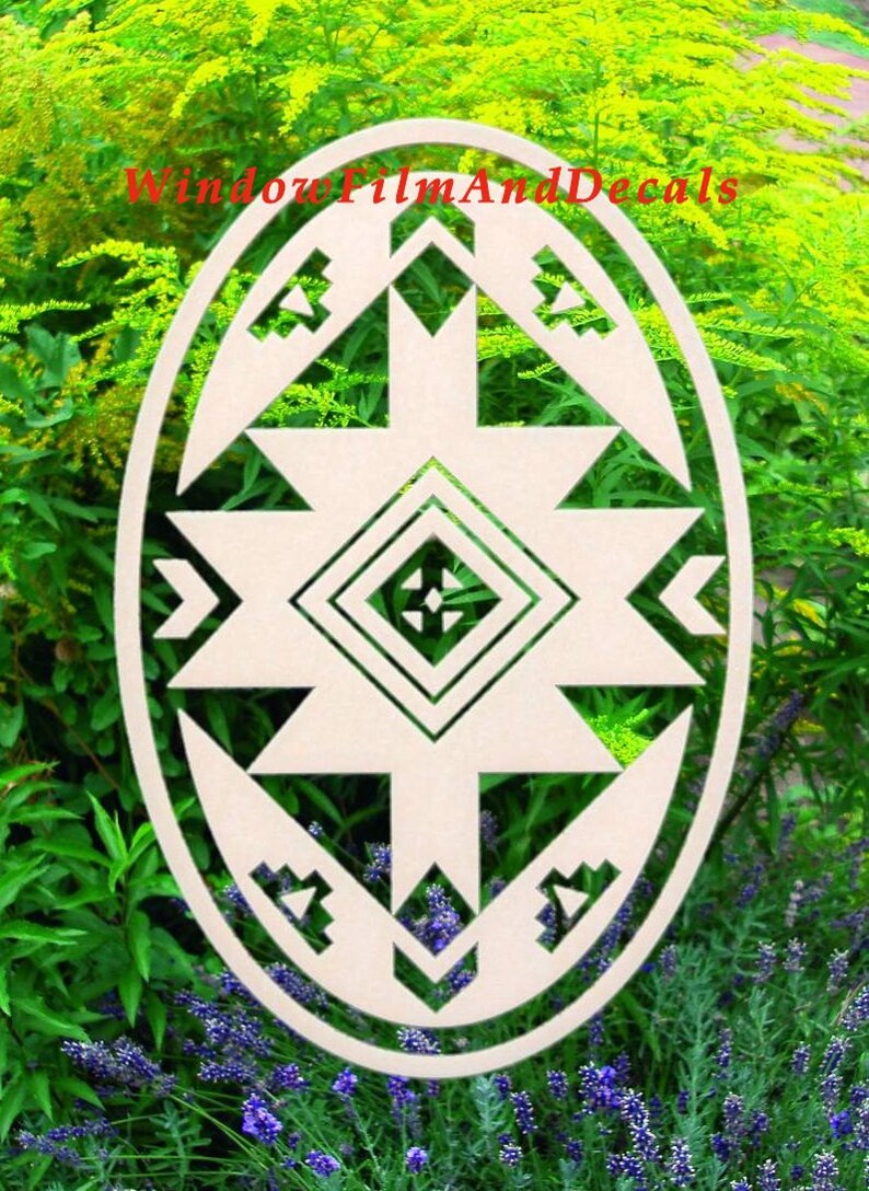 Native Oval Static Cling Window Decal 8" X 12" - White W/clear Design ...