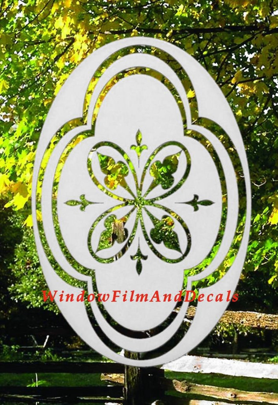 Decorative Oval Static Cling Window Decal 10.5 X | Etsy