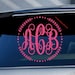 Glittery Custom Circle Monogram Car Window Decal Vine Personalized ...