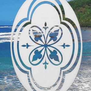 Decorative Oval Static Cling Window Decal 8" X 12" - White W/clear ...
