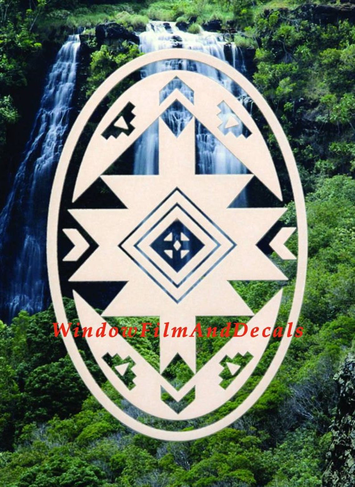 Native Oval Static Cling Window Decal 8" X 12" - White W/clear Design ...