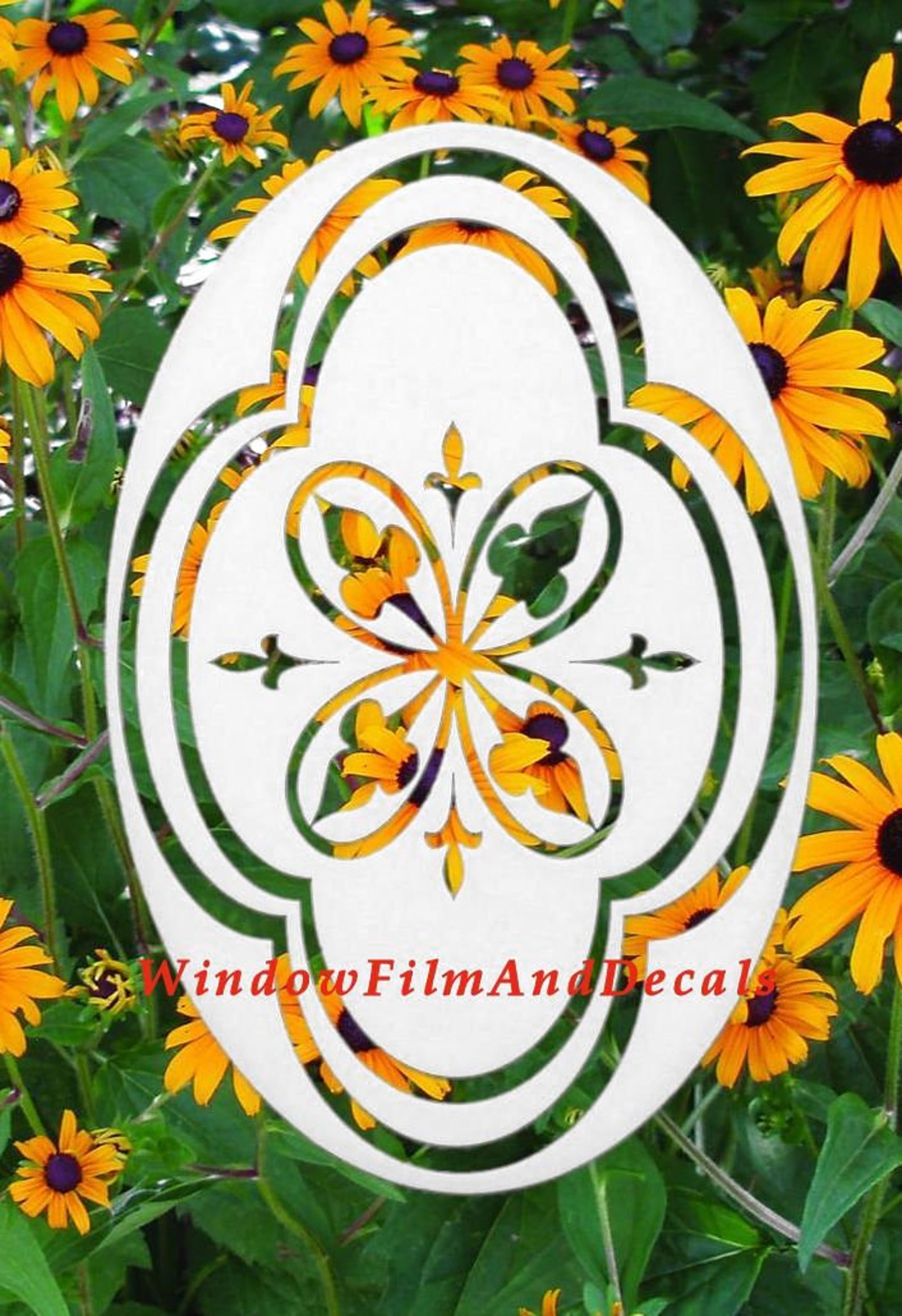 Decorative Oval Static Cling Window Decal 10.5 X | Etsy