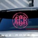 Glittery Custom Circle Monogram Car Window Decal Vine Personalized ...