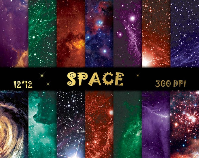Space Paper Pack Galaxy Digital Paper Stars Background Space | Etsy