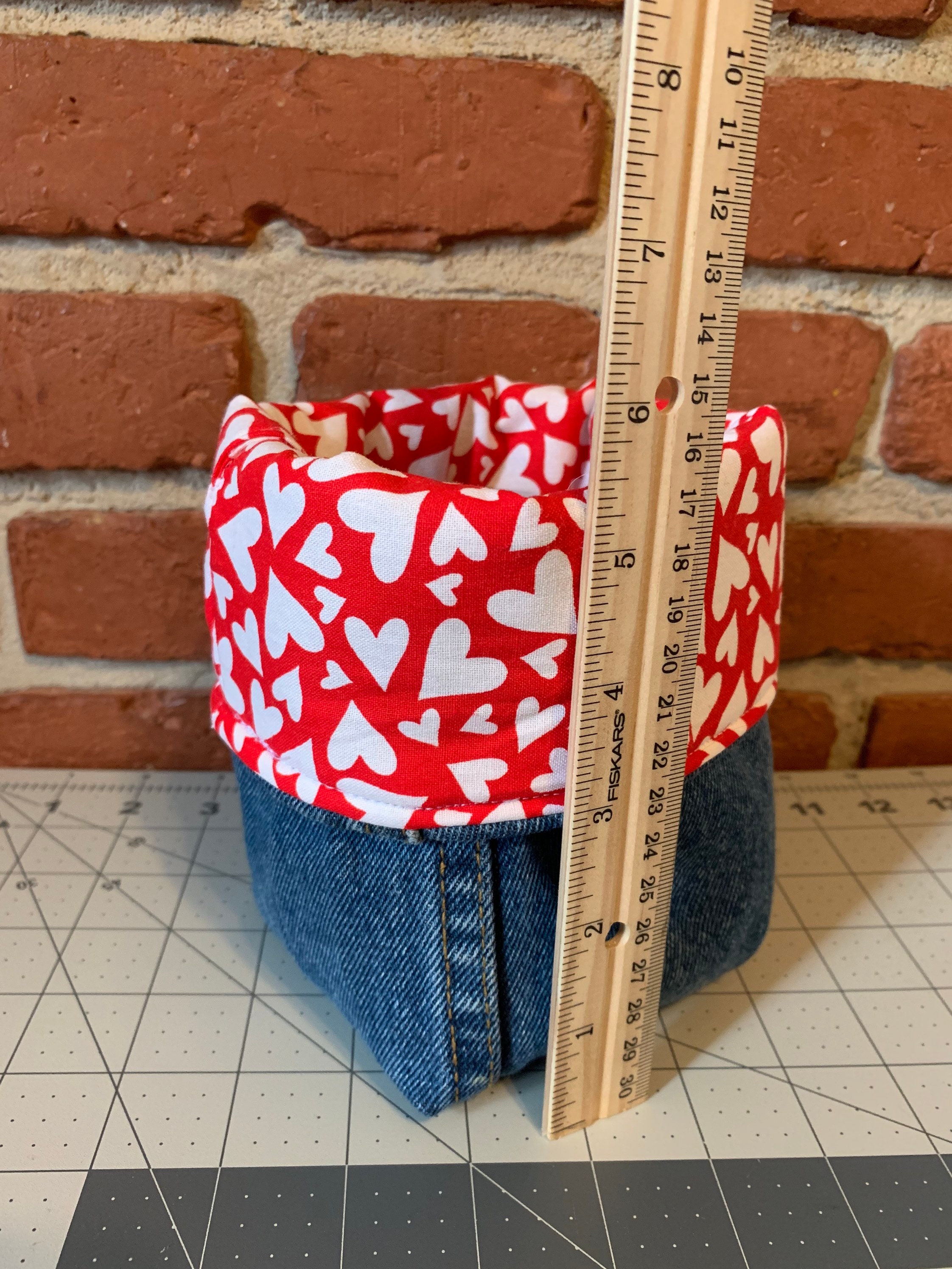 Panier en denim et tissu recyclé - Etsy France