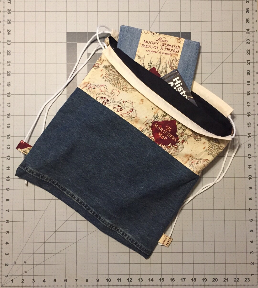 Recycled Denim Drawstring Backpack - Etsy