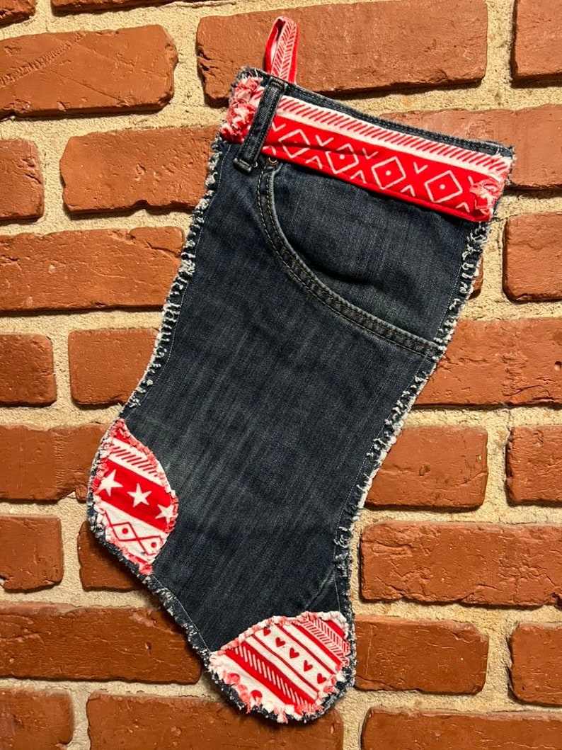 Recycled Denim Christmas Stocking - Etsy
