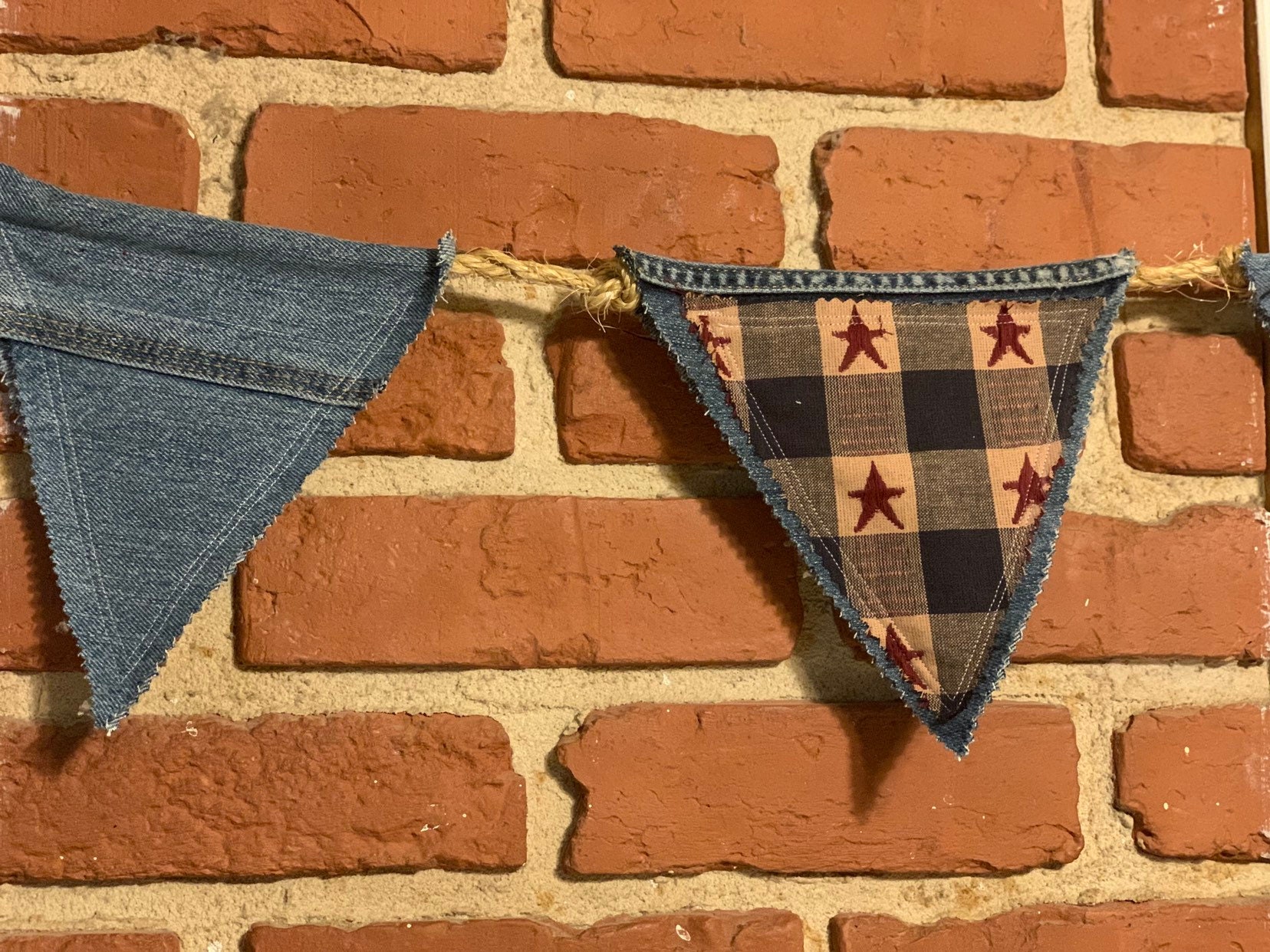 Recycled Denim Flag Banner - Etsy