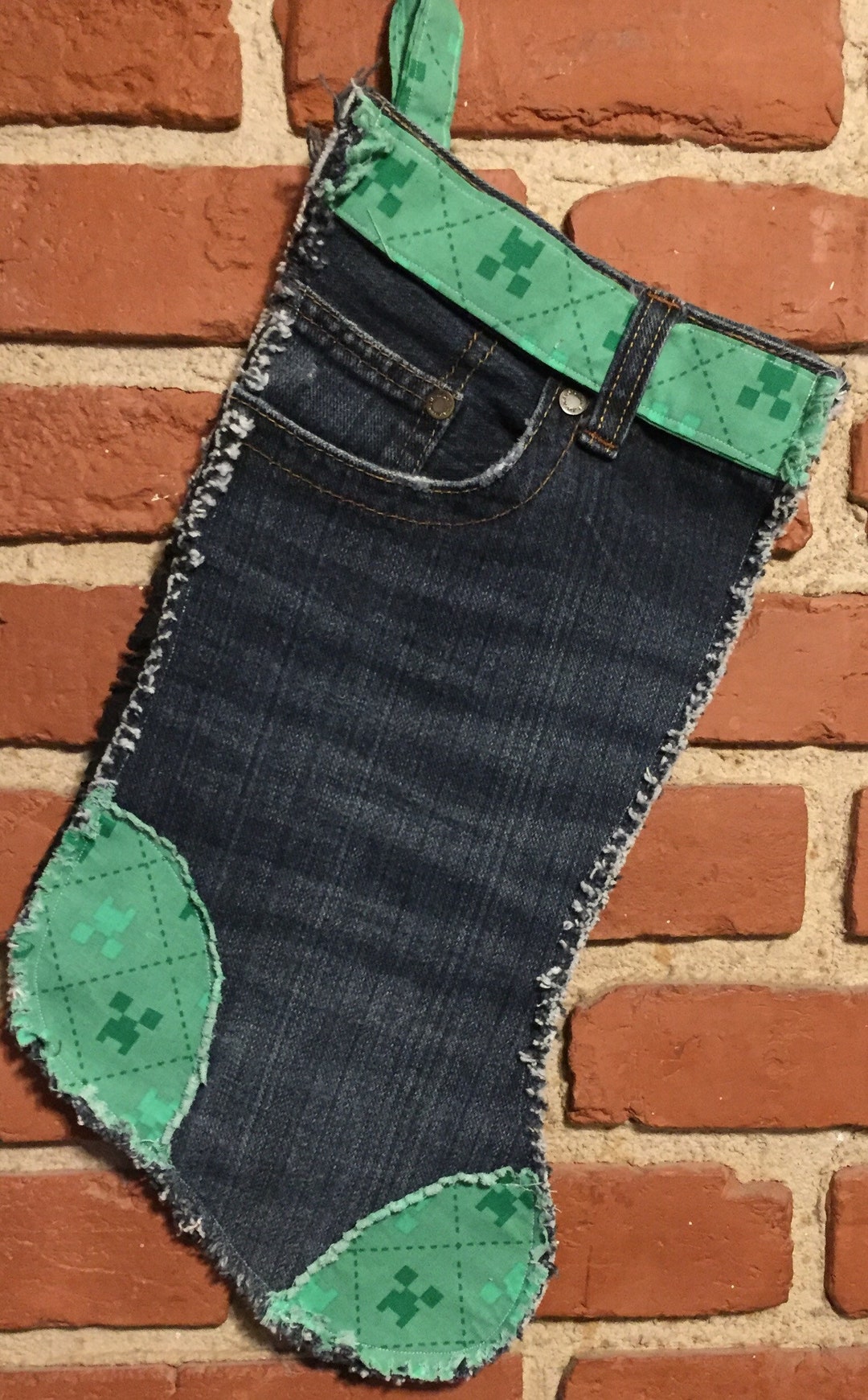 Recycled Denim Christmas Stocking - Etsy