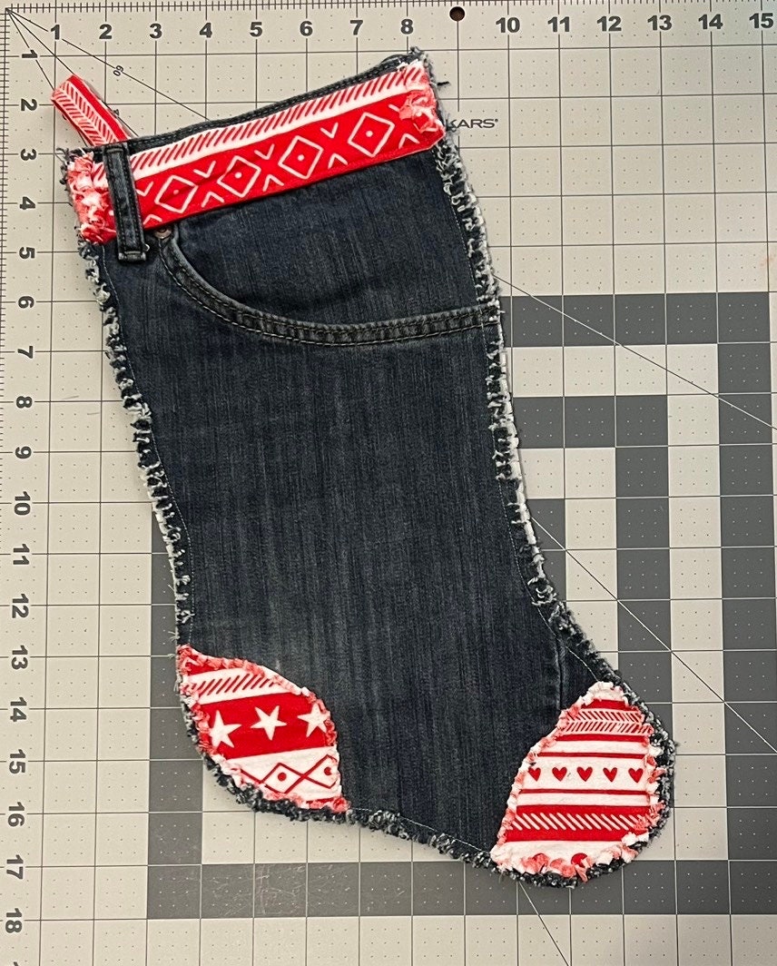 Recycled Denim Christmas Stocking - Etsy