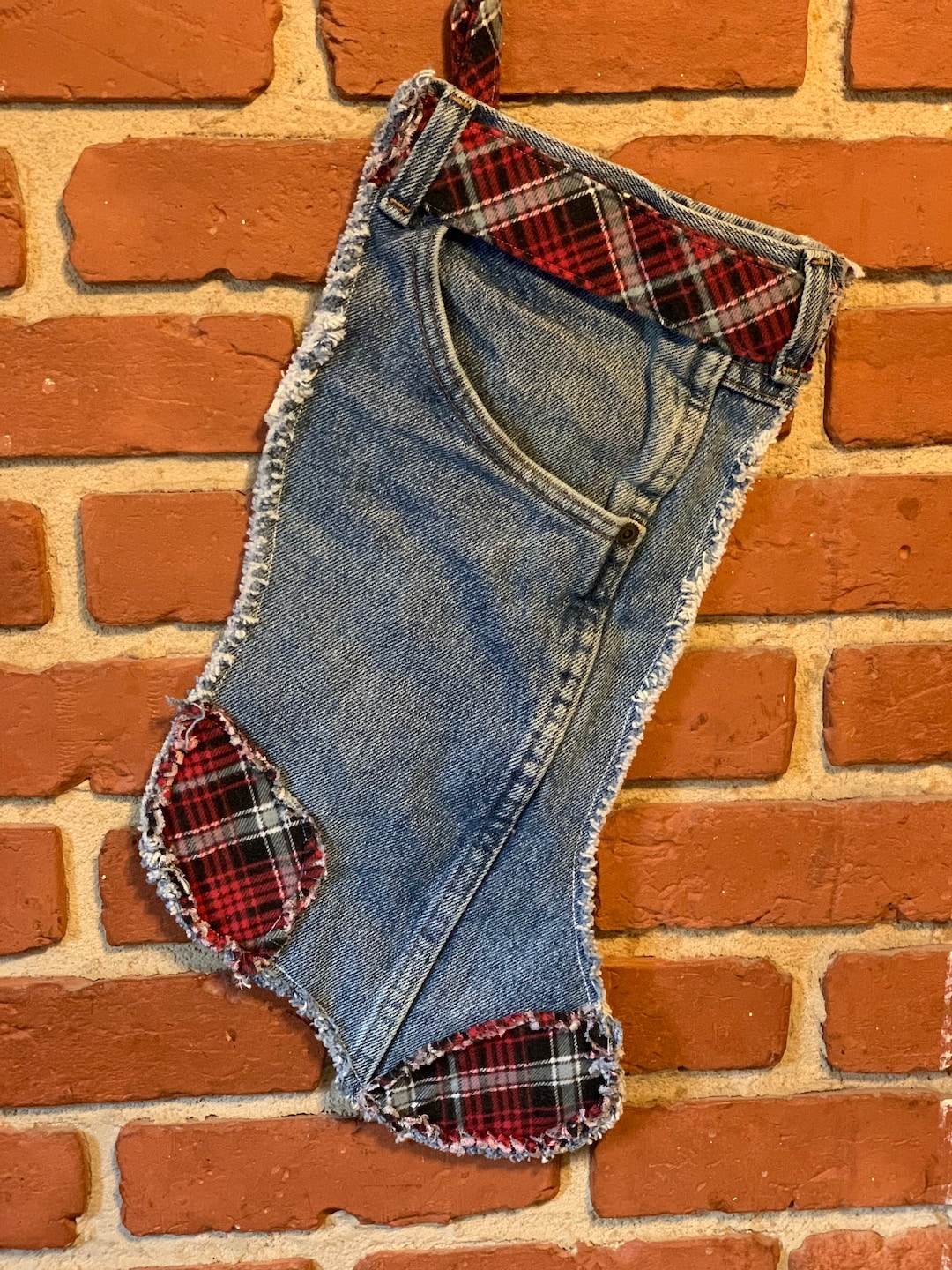 Recycled Denim Christmas Stocking - Etsy
