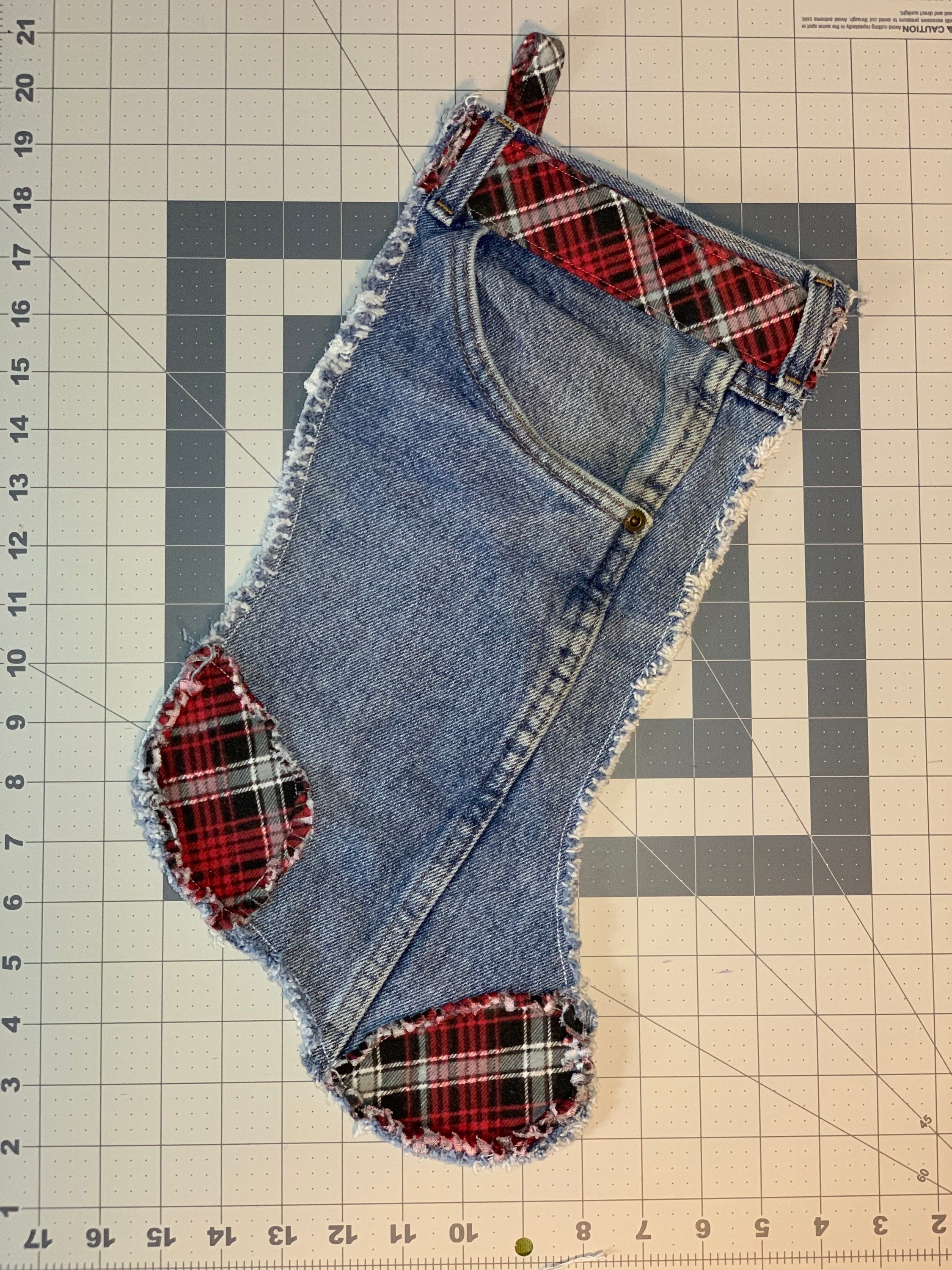 Recycled Denim Christmas Stocking - Etsy