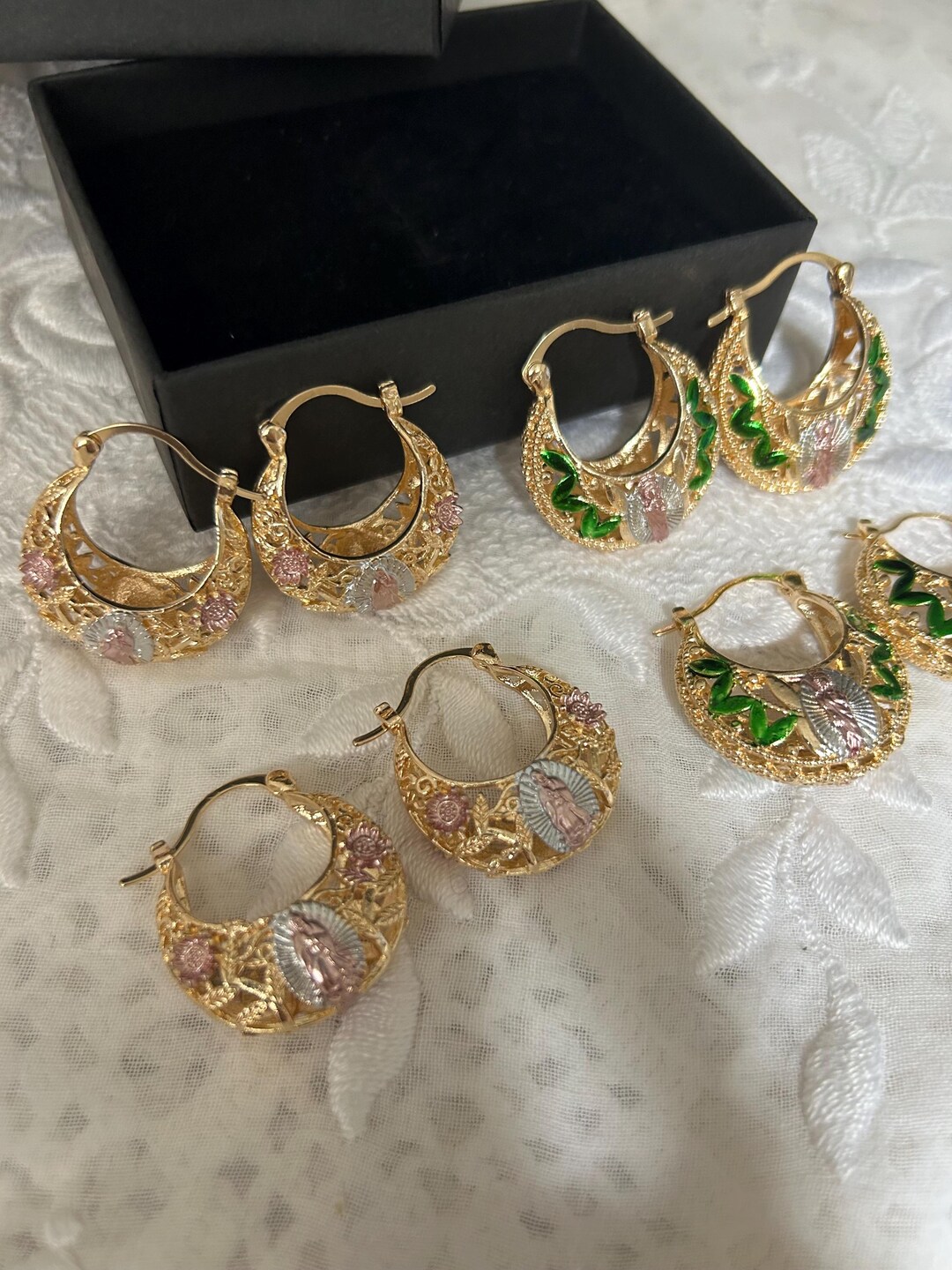 Mexican Style 'our Lady' Hoops - Etsy