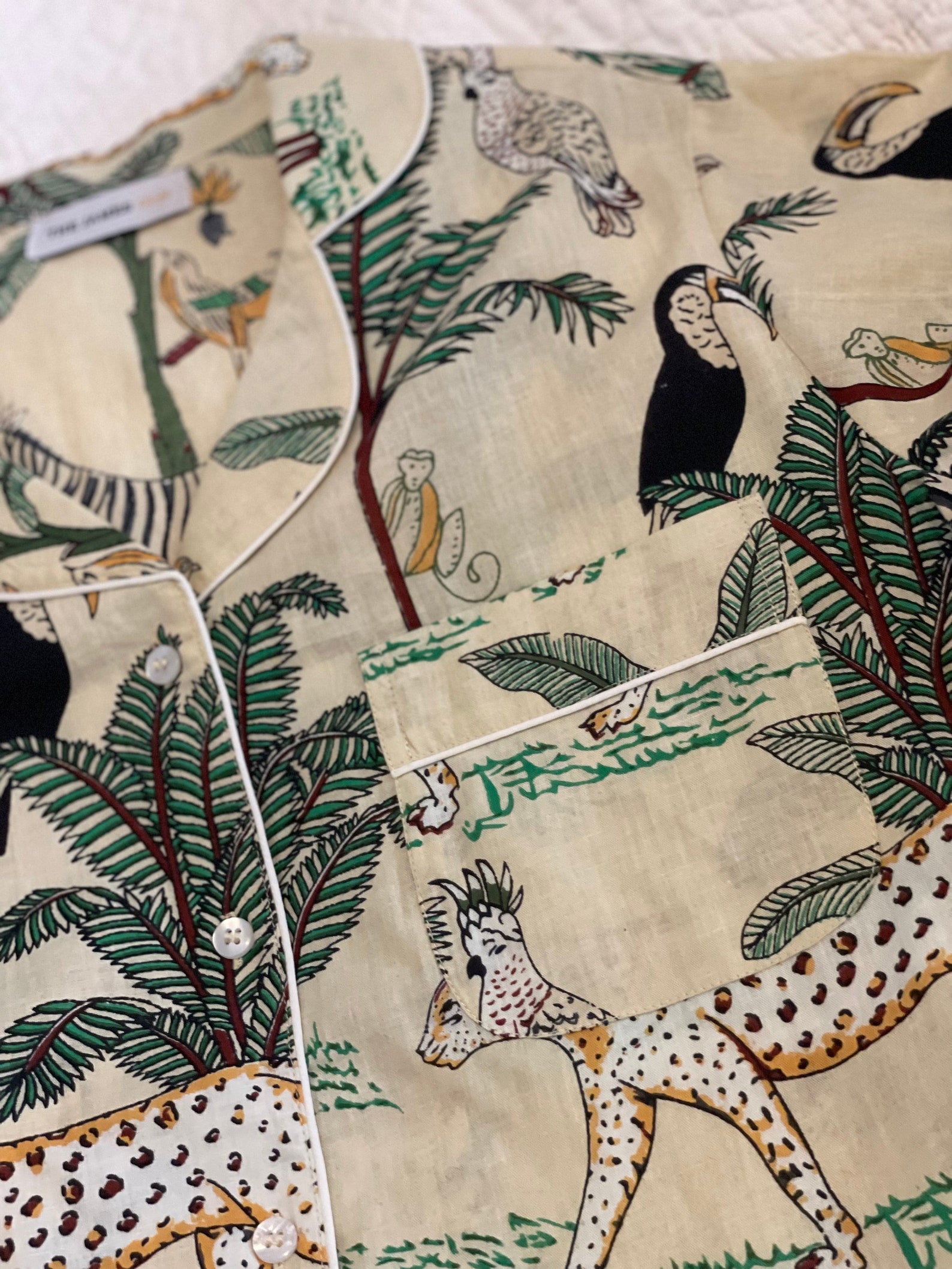 PALE YELLOW Print Womens Cotton PYJAMAS in Bag Hand Block Print 100% ...