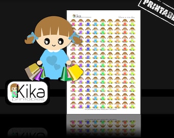 Planning Girl Planner Stickers PRINTABLE | Kawaii Stickers for Filofax ...