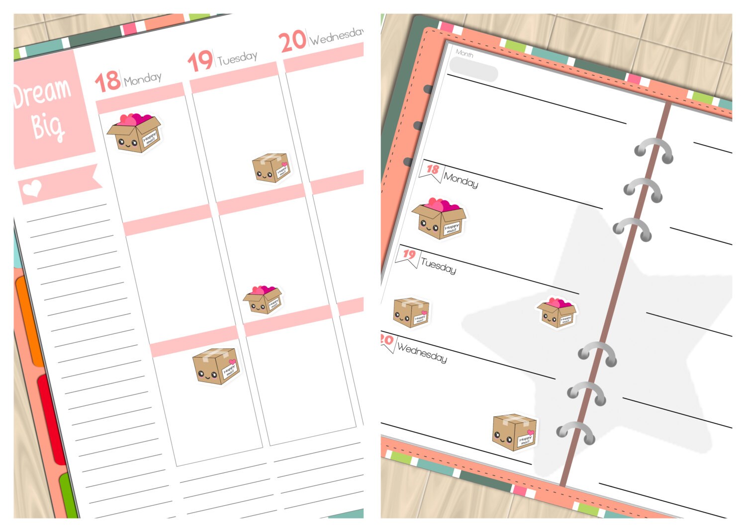 Printable Stickers | Happy Mail Planner Sticker | Kawaii Package ...