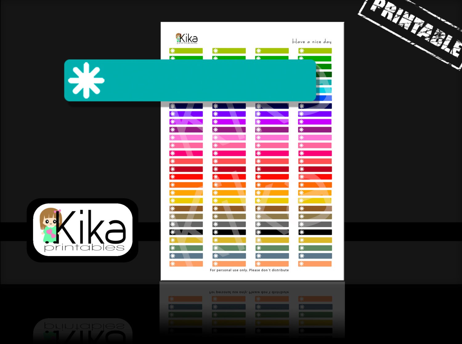 Asterisk PRINTABLE Stickers | Planner Labels for Filofax, Erin Condren ...