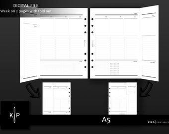 Fold Out Vertical Weekly Planner - Etsy