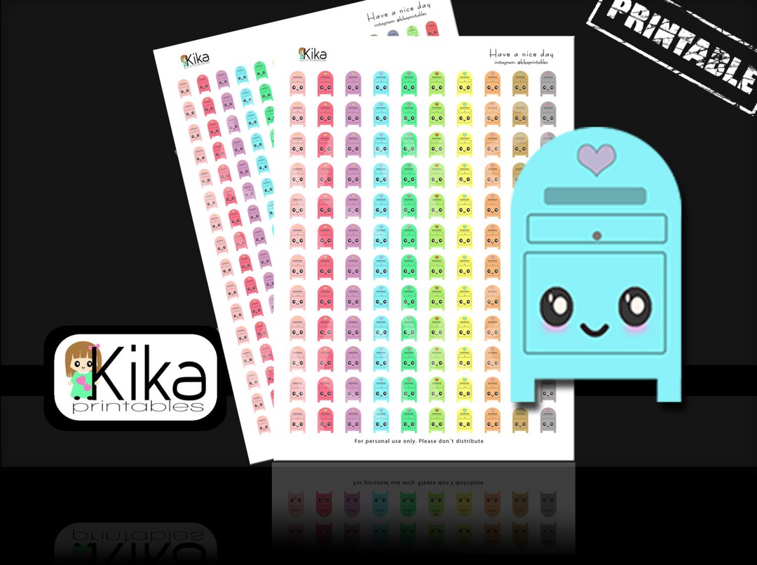 Printable Stickers | Mailbox Planner Sticker | Kawaii Mailbox Stickers ...