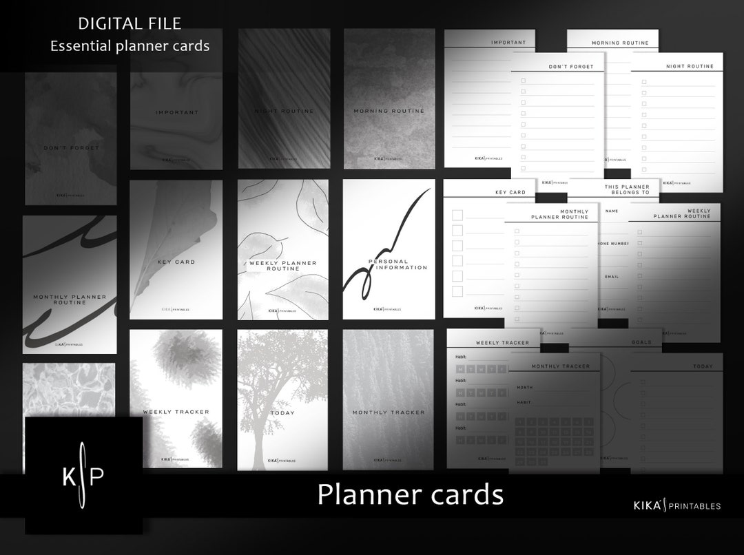 Printable Vertical Planner Cards | Functional Planner Deco | Journaling ...