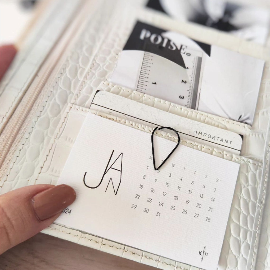 Printable 2024 Calendar Planner Cards Business Monthly Calendar Wallet ...