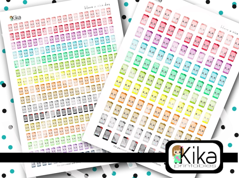 Phone Planner Sticker PRINTABLE | Cell Phone Kawaii Stickers Perfect ...