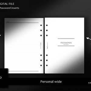 Password Tracker Personal Wide, Printable & Fillable Password Log ...