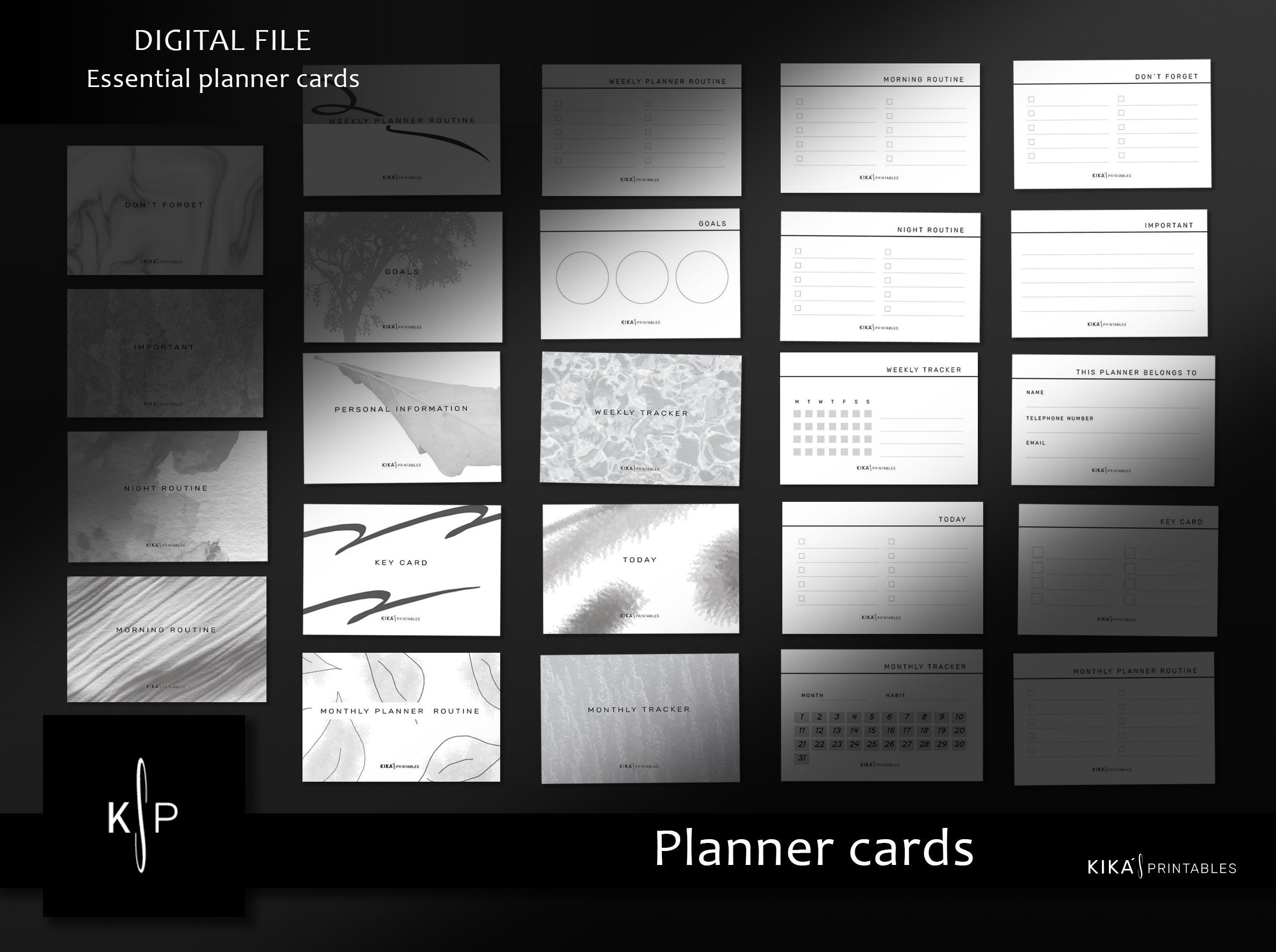 Printable Planner Cards | Functional Planner Deco | Journaling Planner ...